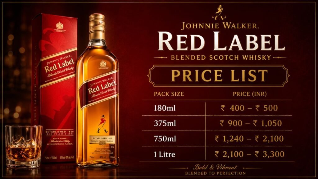 Red Label Price in India 2026 – Delhi, Mumbai & All States